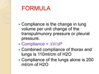 Surfactant & compliance, LAW OF LAPLACE, Work of Breathing (the guyton and hall physiology) | PPTX