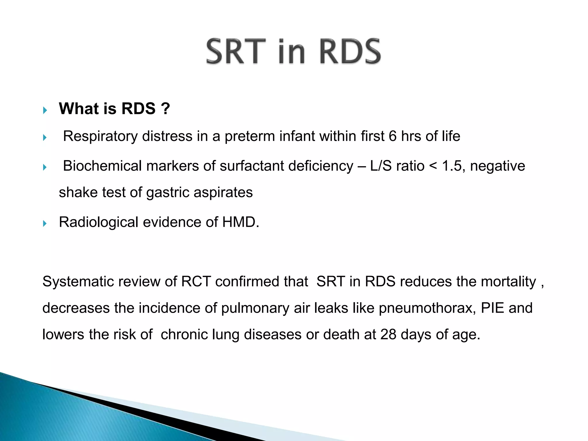 Surfactant replacement therapy : RDS & beyond | PPTX