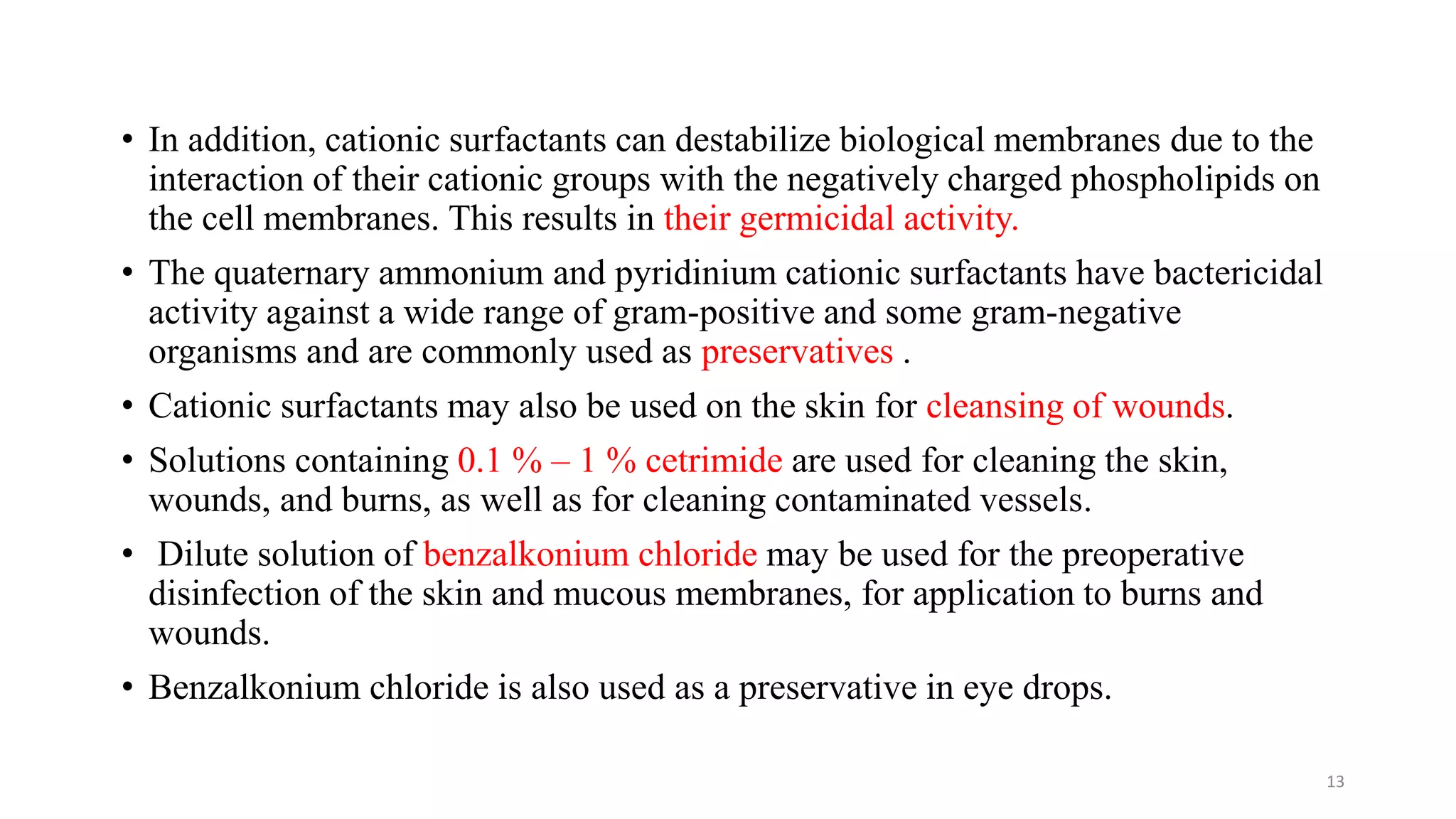 SURFACTANTS - Classification and applications | PPTX