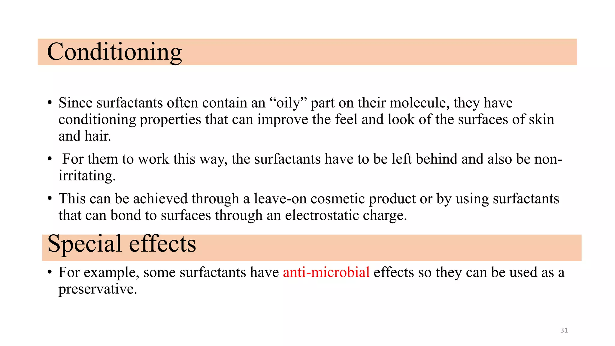 SURFACTANTS - Classification and applications | PPTX