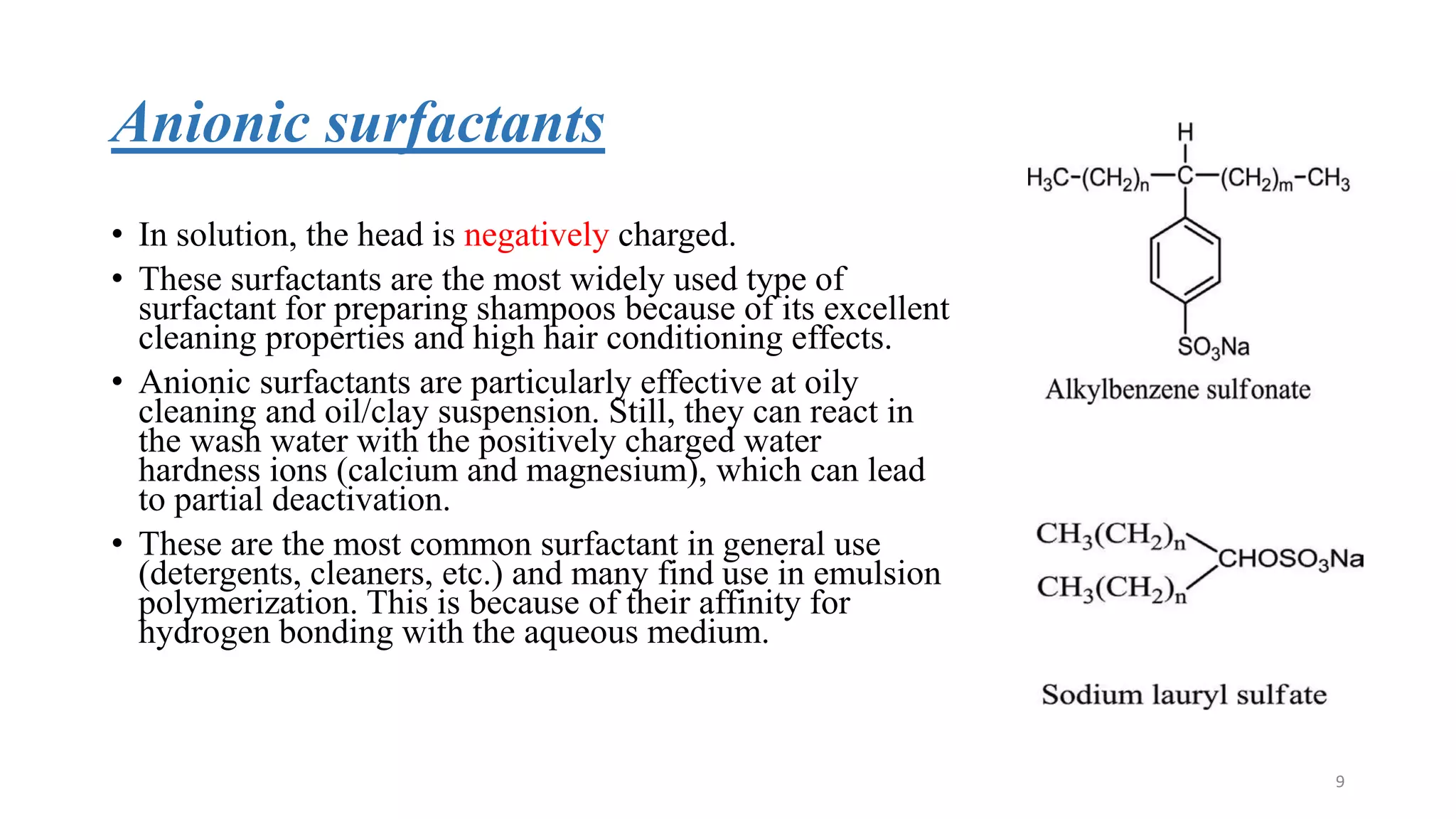 SURFACTANTS - Classification and applications | PPTX