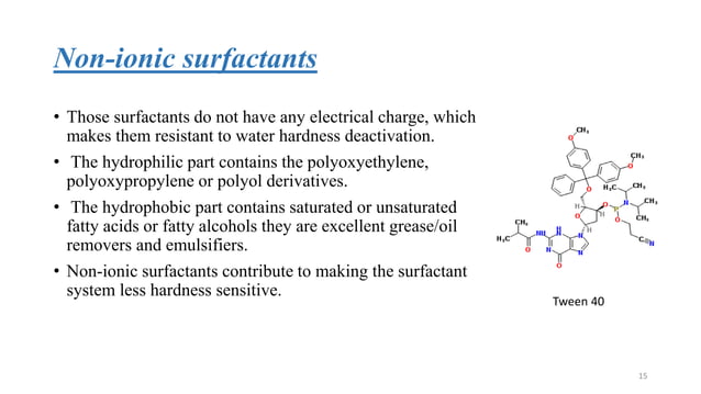 SURFACTANTS - Classification and applications | PPTX