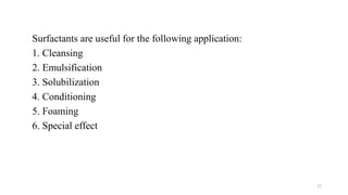 SURFACTANTS - Classification and applications | PPTX