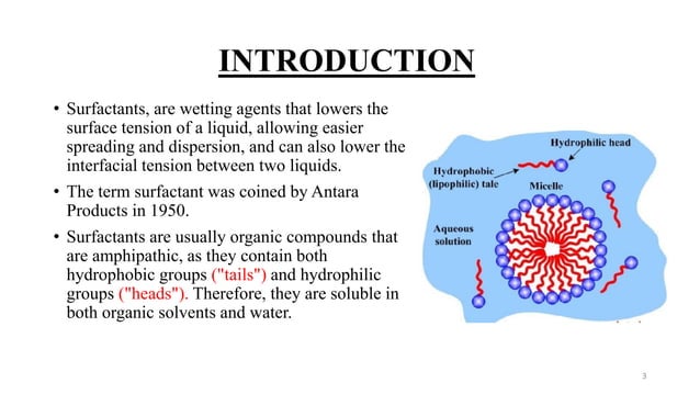 SURFACTANTS - Classification and applications | PPTX