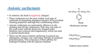 SURFACTANTS - Classification and applications | PPTX