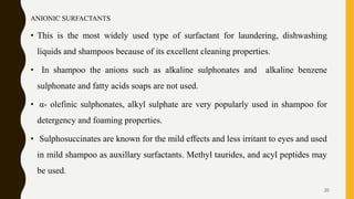 Surfactants classification and application in cosmetics | PPTX