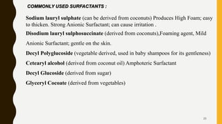 Surfactants classification and application in cosmetics | PPTX