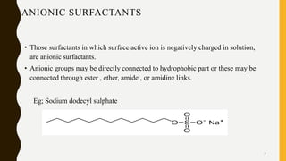 Surfactants classification and application in cosmetics | PPTX
