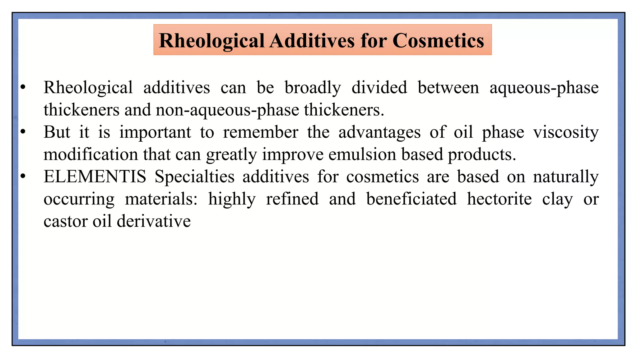Surfactants, emollients and rheological Additivespptx | PPTX