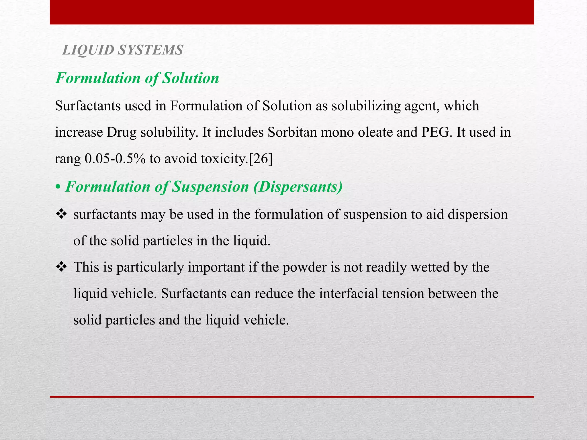 Surfactants and their applications in pharmaceutical dosage form | PPTX