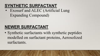 Surfactant therapy |medical administration of exogenous surfactant | PPTX