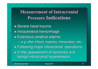 Surg351 presentation and management of raised intracranial pressure | PDF