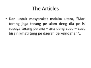Surga burung di maluku utara | PPTX