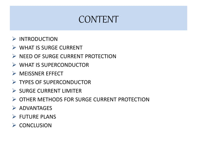 Surge current protection using superconductor ppt | PPTX