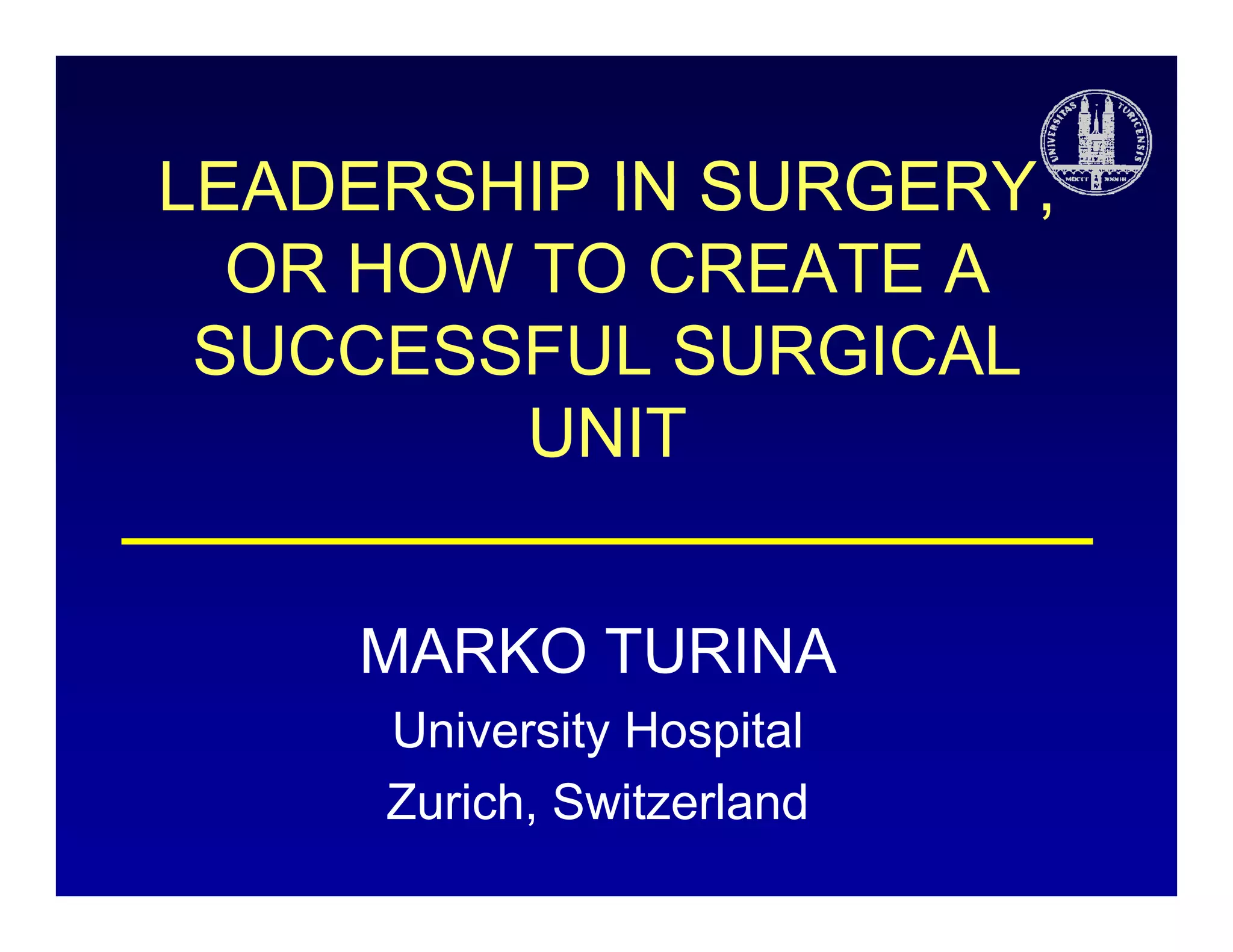 Surgeon as a leader. | PDF