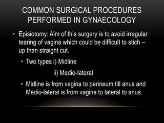 Surgeries in gynecology & physiotherapy | PPTX