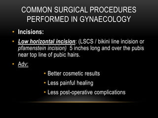 Surgeries in gynecology & physiotherapy | PPTX