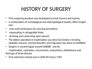surgery meaning , importance , training and performing | PPTX