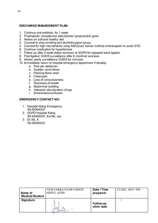 Surgery discharge summary (ugib) | DOCX
