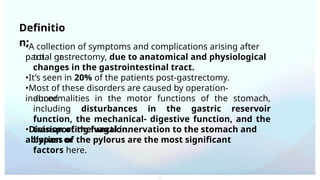 Post gastrectomy syndrome ppt general surgery | PPTX