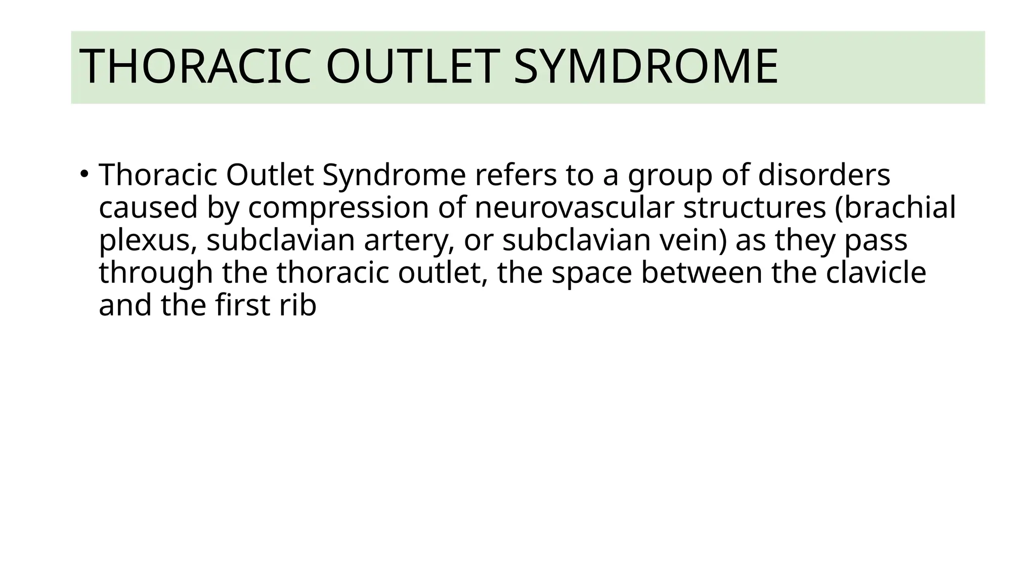 Thoracic outlet syndrome and gangrene with indication of amputation | PPTX