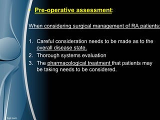 Surgery in RA patient | PPTX