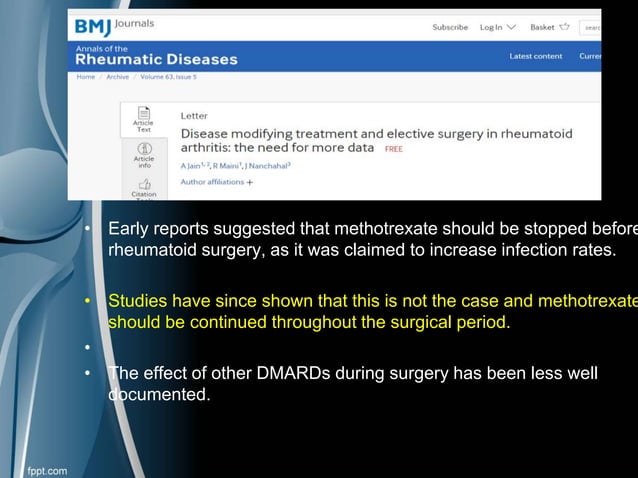 Surgery in RA patient | PPT