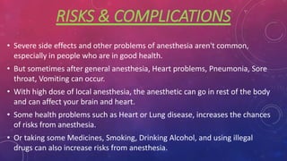 Anesthesia & its types | PPTX