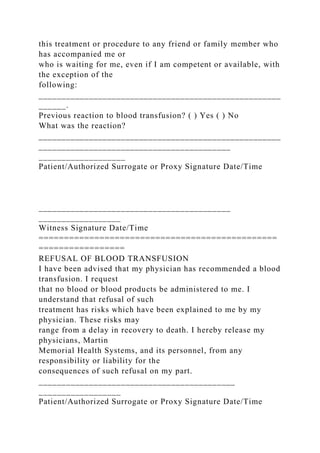 SURGERY CONSENT FORM DO NOT SIGN WITHOUT READING! I ha.docx