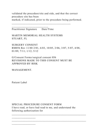 SURGERY CONSENT FORM DO NOT SIGN WITHOUT READING! I ha.docx
