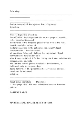 SURGERY CONSENT FORM DO NOT SIGN WITHOUT READING! I ha.docx