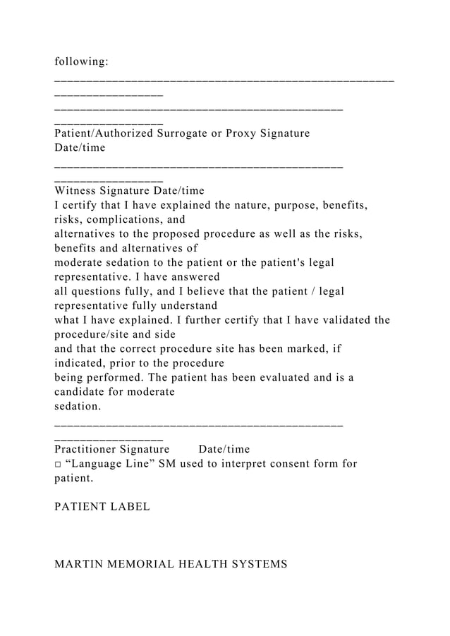SURGERY CONSENT FORM DO NOT SIGN WITHOUT READING! I ha.docx