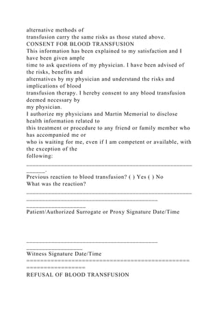 SURGERY CONSENT FORM DO NOT SIGN WITHOUT READING! I ha.docx