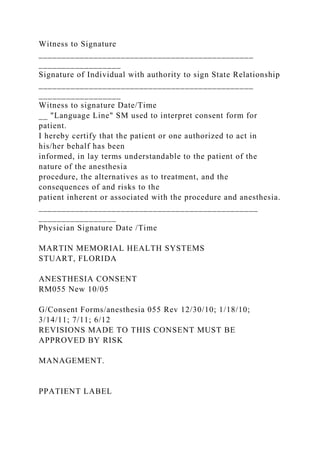 SURGERY CONSENT FORM DO NOT SIGN WITHOUT READING! I ha.docx