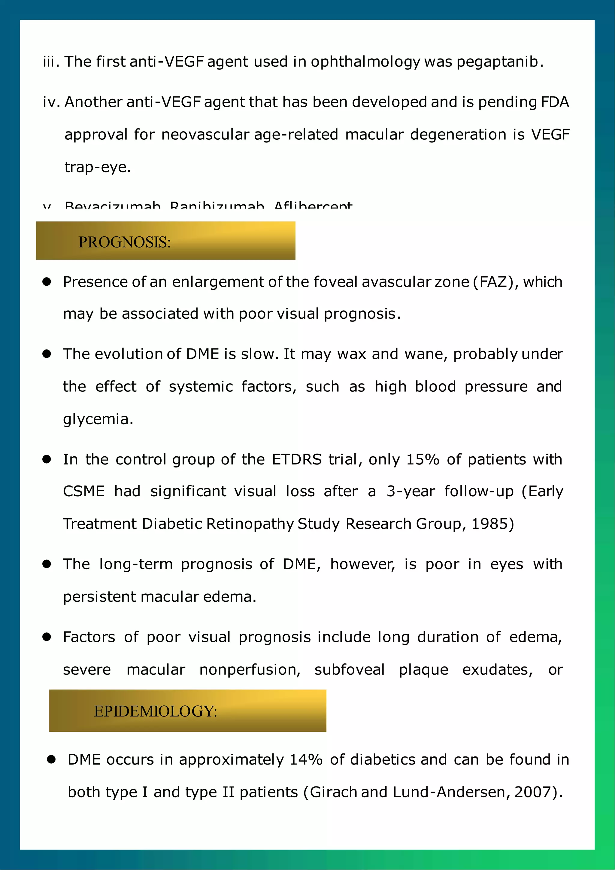 DIABETIC MACULAR EDEMA | DOCX