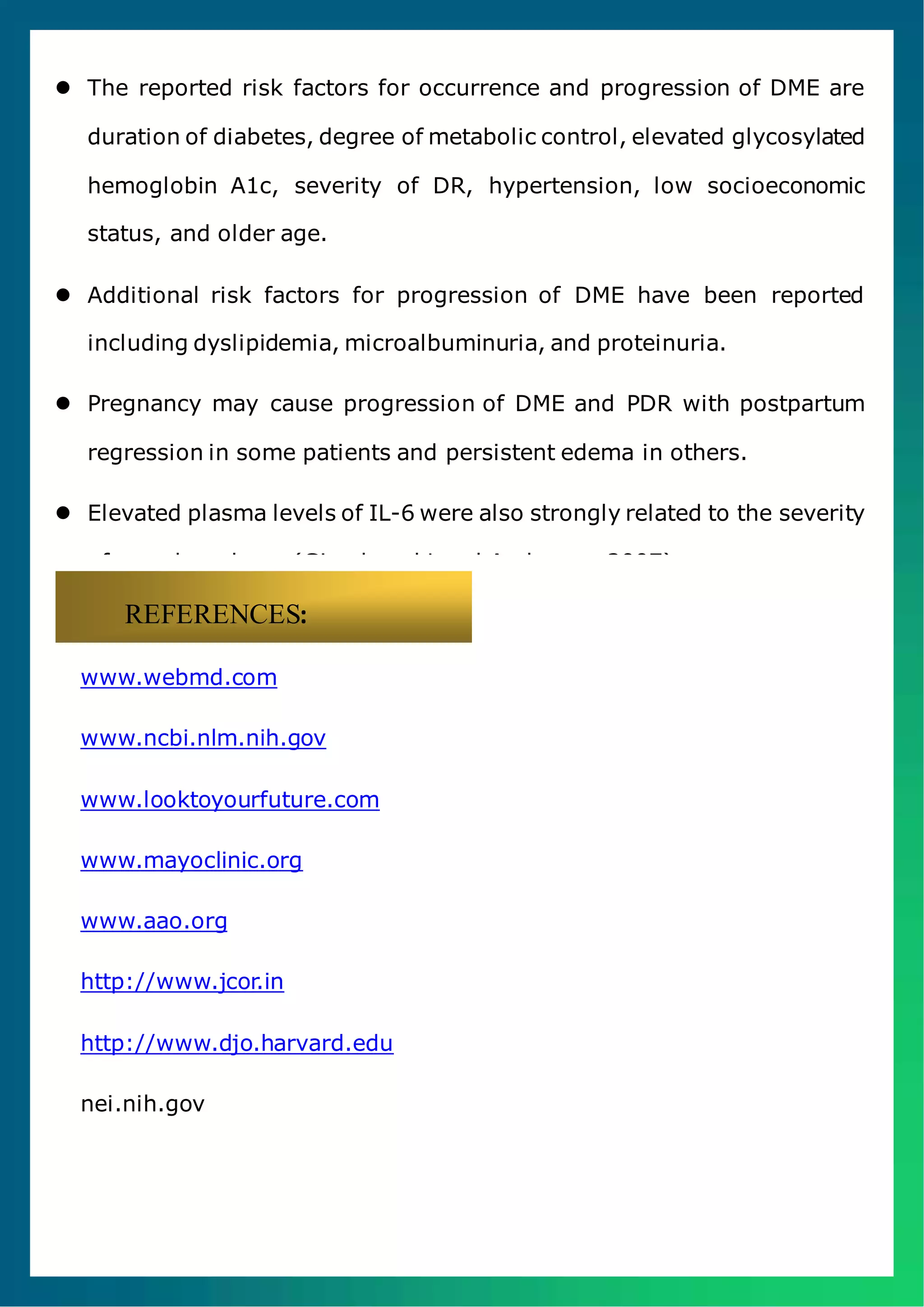 DIABETIC MACULAR EDEMA | DOCX