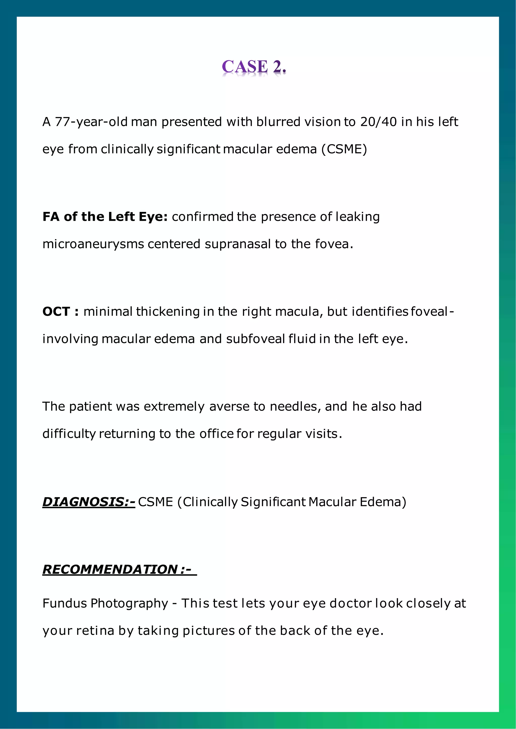 DIABETIC MACULAR EDEMA | DOCX
