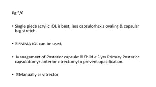 Surgery for pediatric cataracts | PPTX