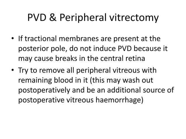 Surgery for proliferative diabetic retinopathy | PPTX