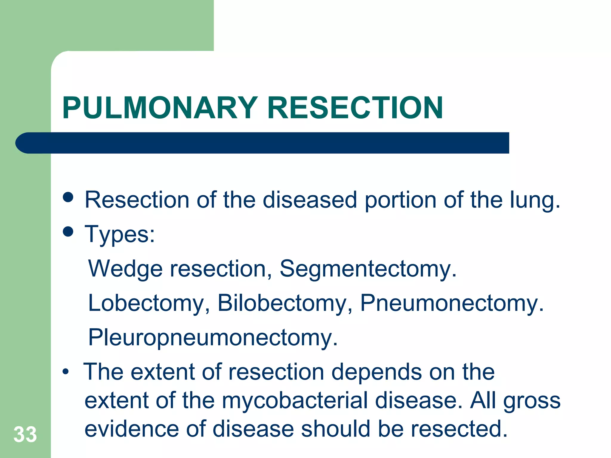 Surgery for pulmonary tuberculosis | PPT