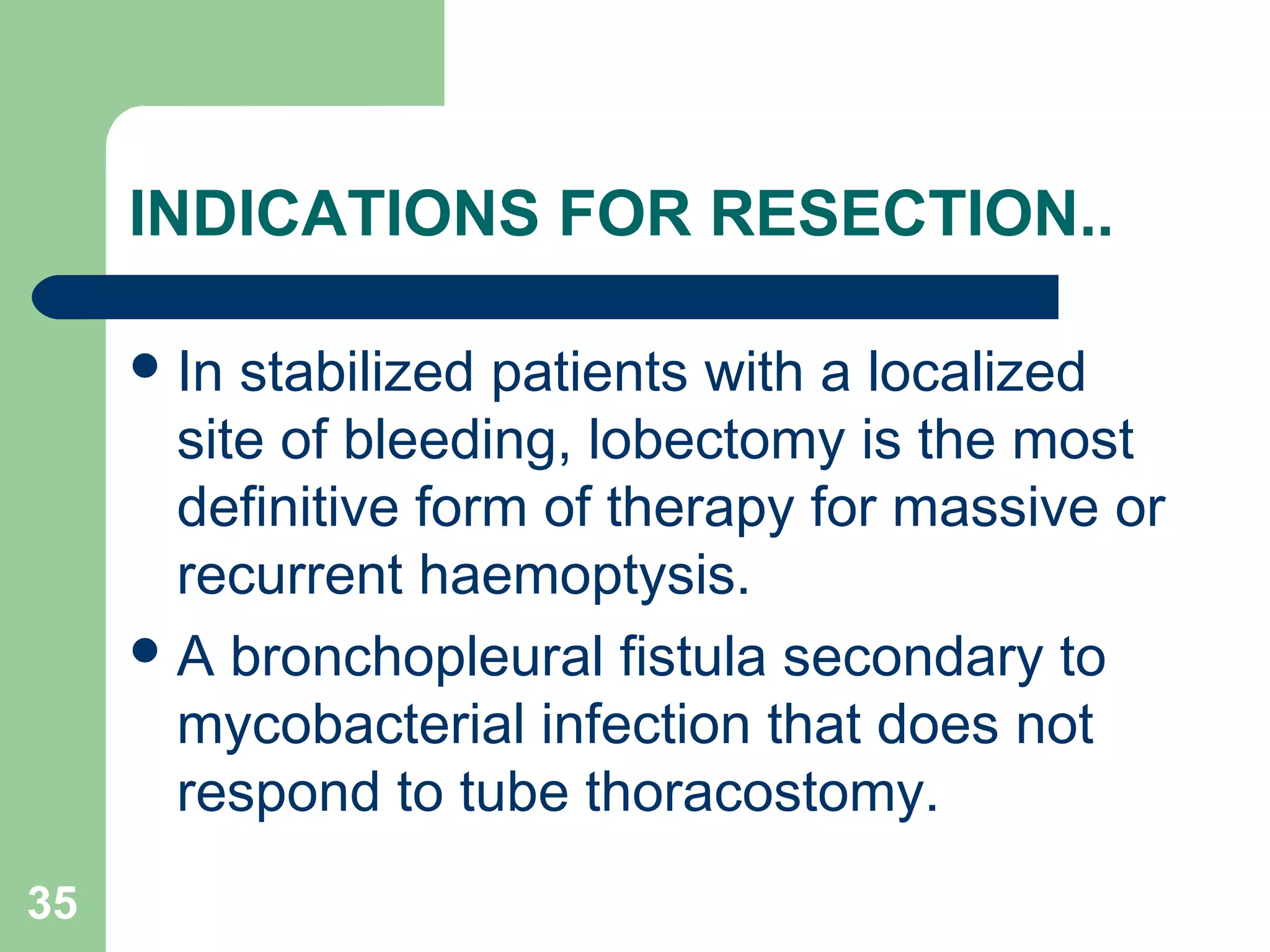 Surgery for pulmonary tuberculosis | PPT