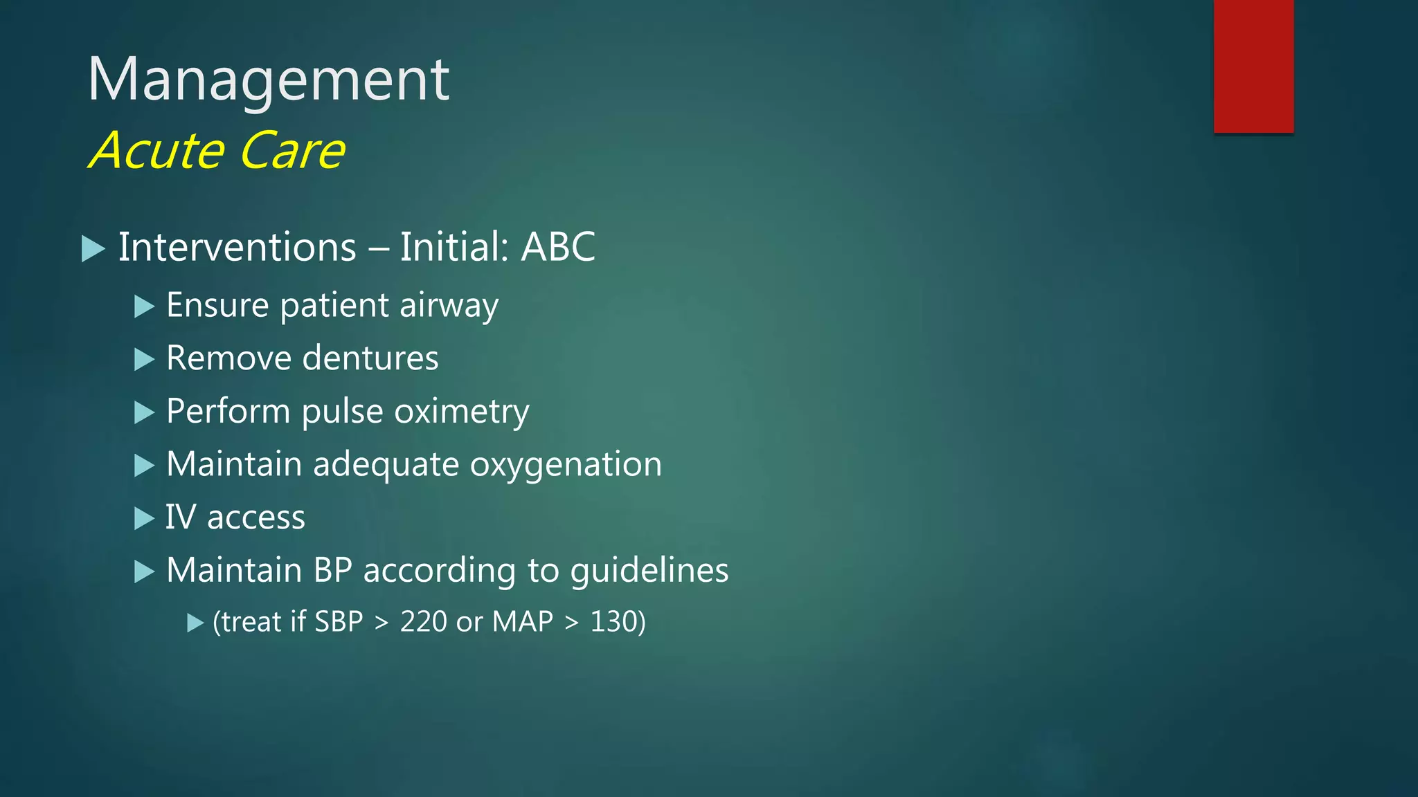 Medical Radiological and Surgical Management of Stroke | PPTX