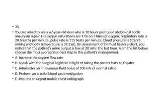 Comprehensive Surgery Residents MCQ Review for Trauma and Emergency ...