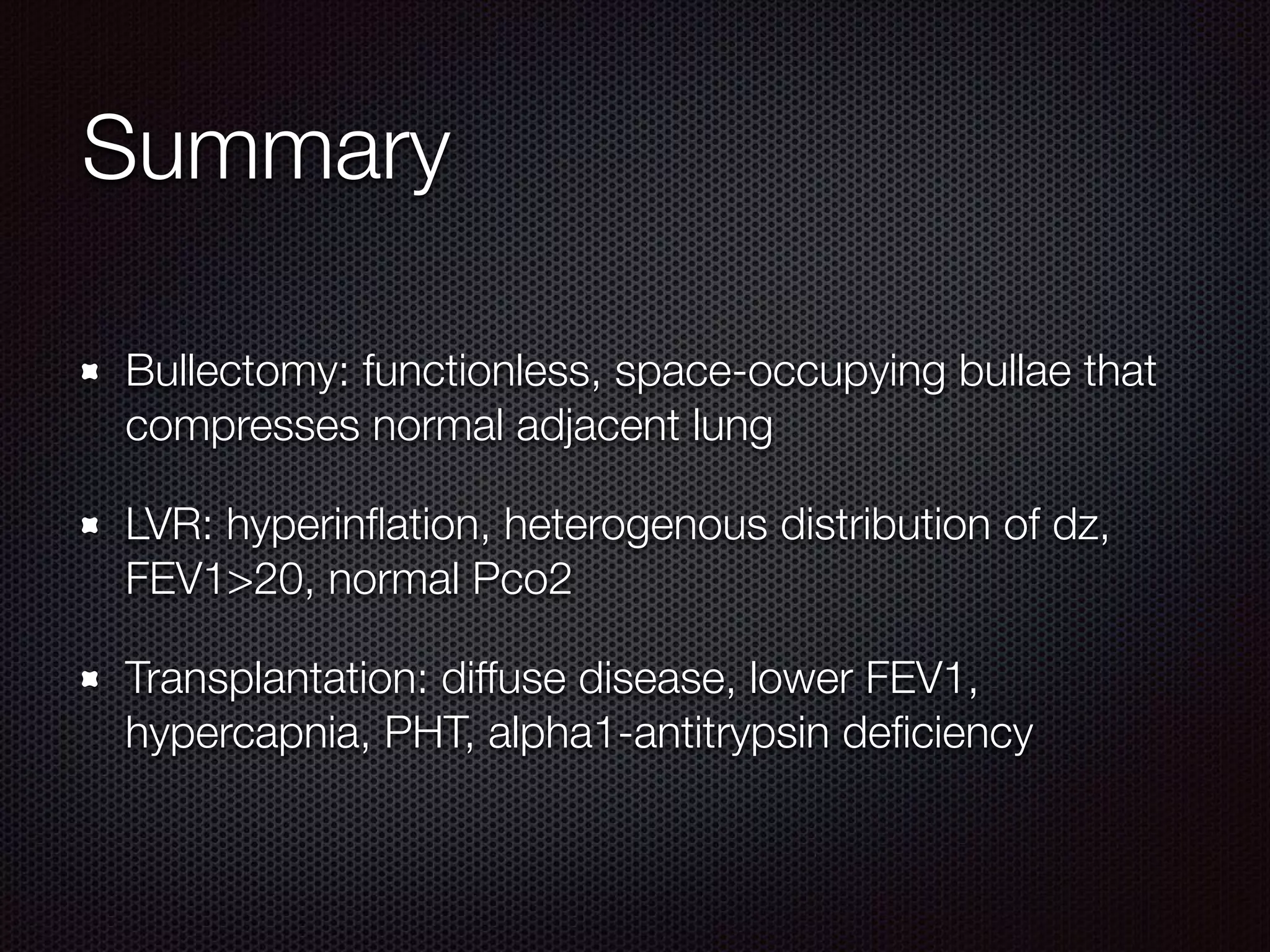Surgery of emphysema | PDF