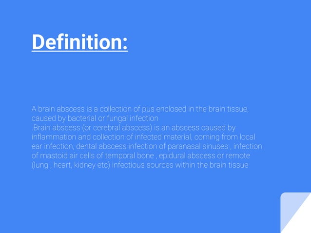 INTRACRANIAL ABSCESS | PPTX | Brain and Nervous System Disorders ...