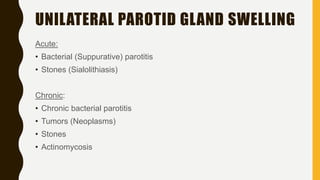 Parotid Gland Swelling Causes