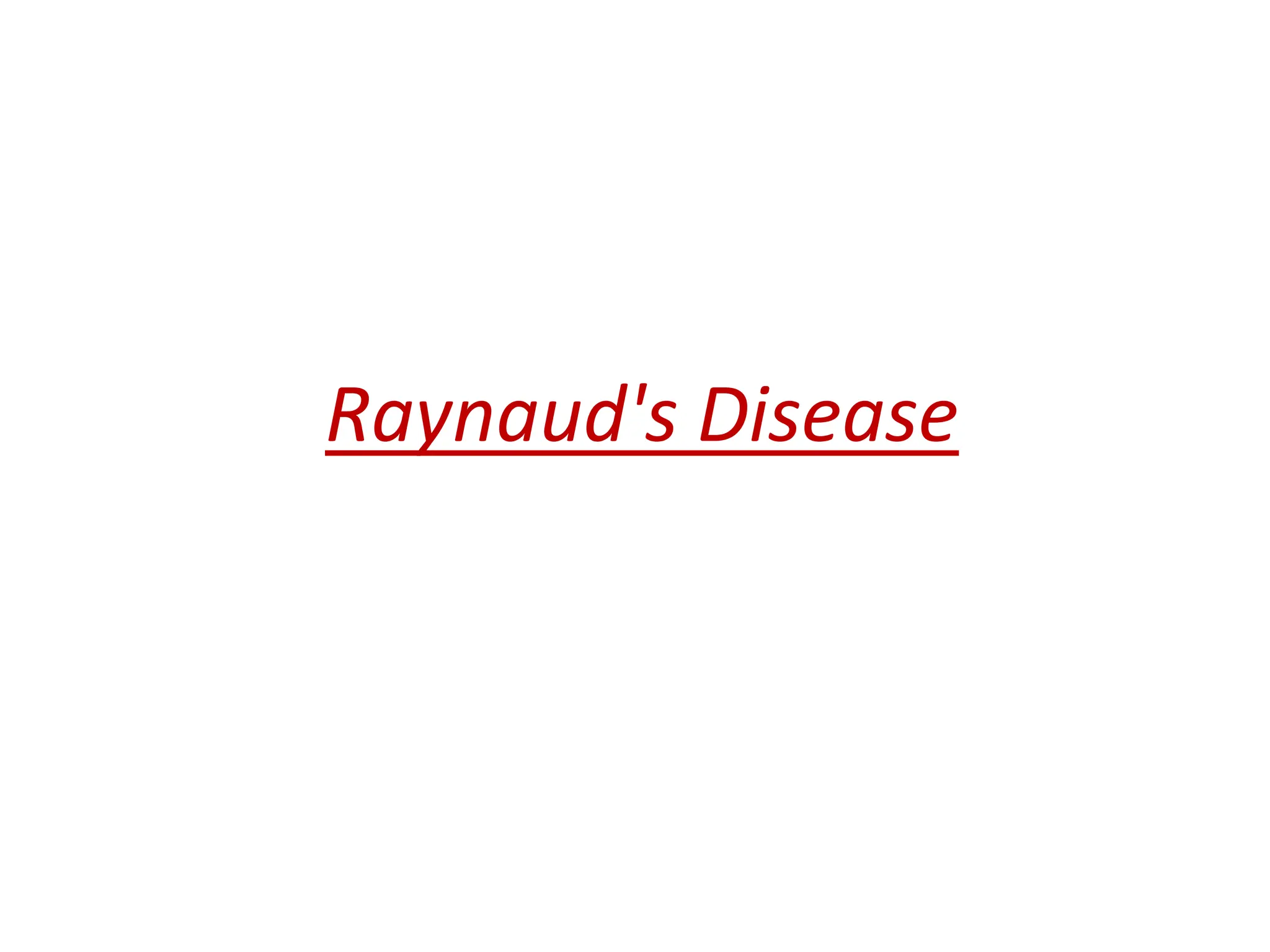Raynaud's Disease | PPTX