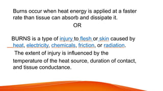 MANAGEMENT & TREATMENT OF BURN WOUND In Animals | PPTX