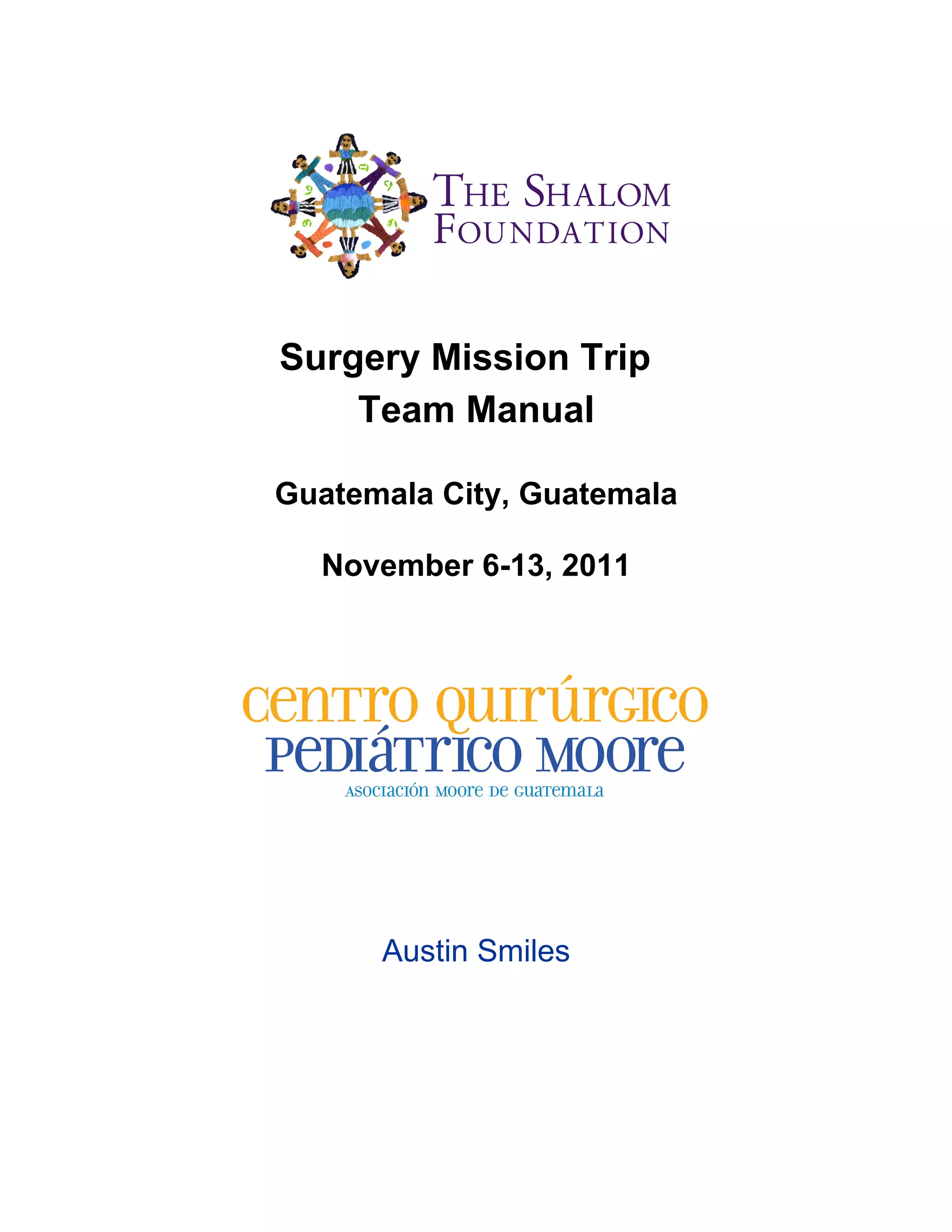 Surgery Mission Trip Manual | PDF
