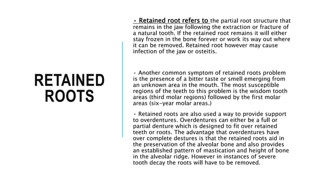 Extraction of retained roots. | PPTX